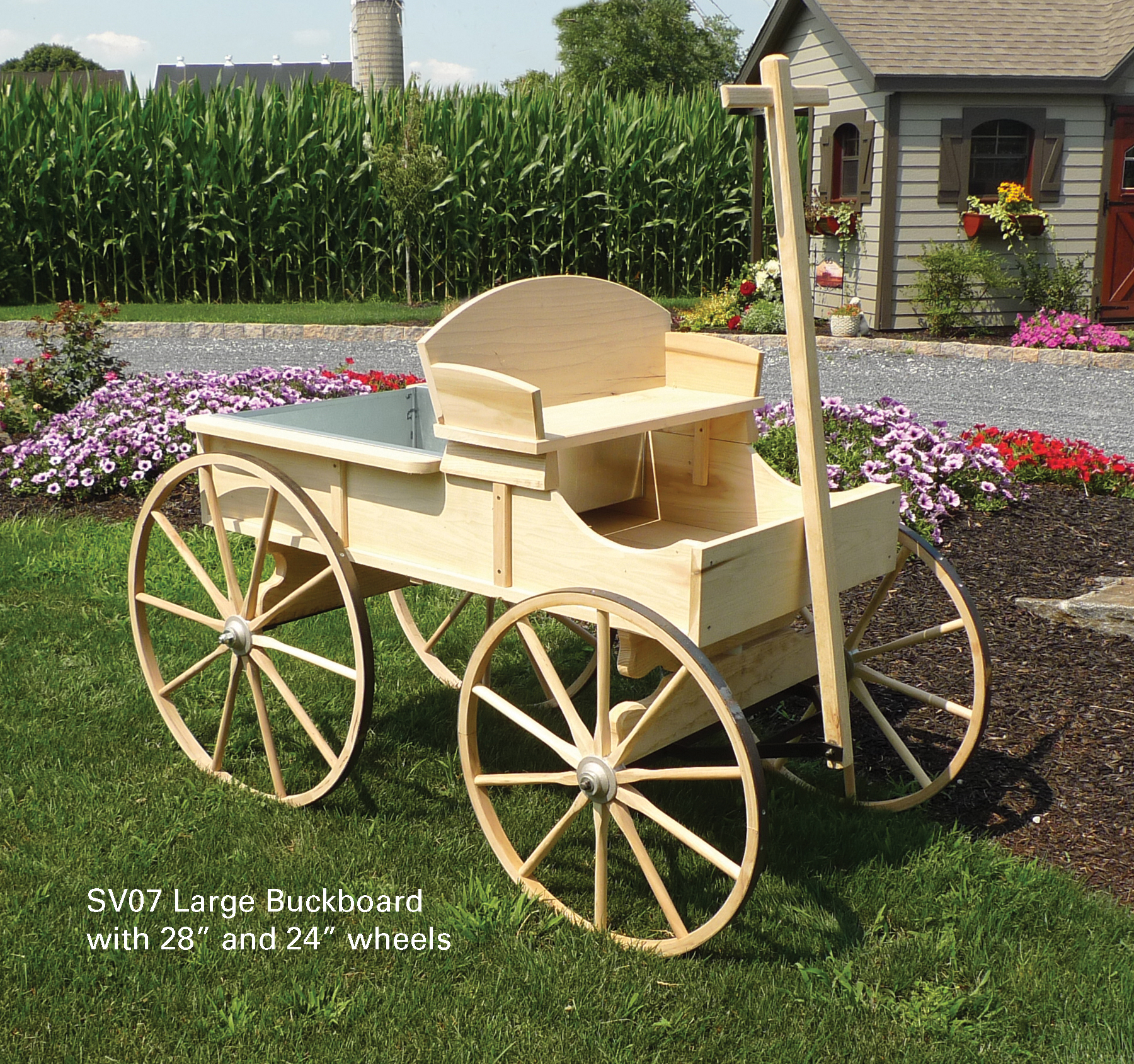 Garden, Yard Decor Buckboard Wagon, Wheelbarrow, Planters | Cottage ...