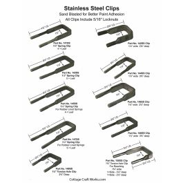 BUGGY, CARRIAGE, WAGON, LEAF SPRING, STAINLESS CLIPS