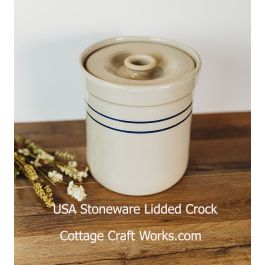 USA Stoneware Reproduction Crocks & Lids 3/4-1 gallon