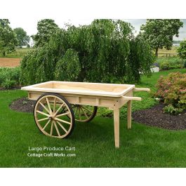 Old Fashion Reproduction Large Wooden Produce Cart – Amish Handcrafted ...