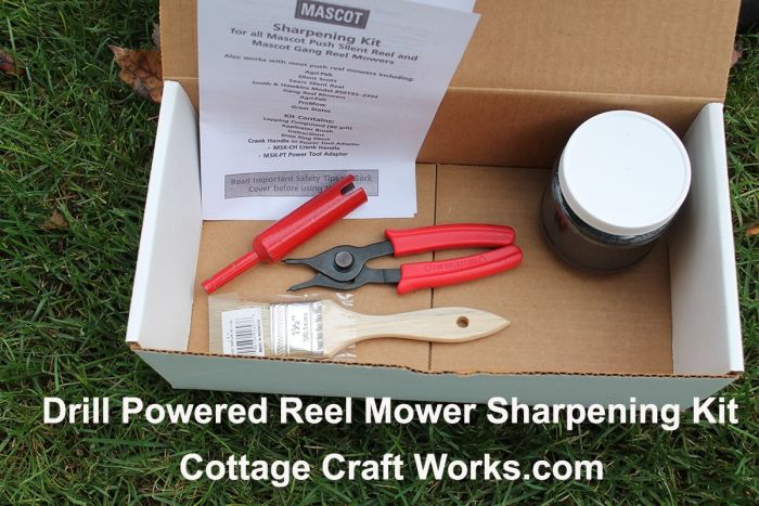 Reel mower sharpening-honing kit, for most all reel mowers