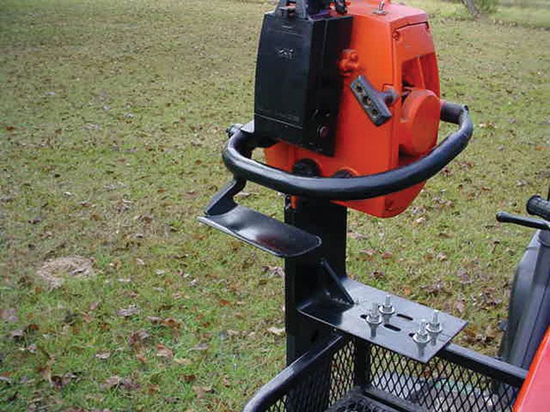 A universal rack to safely haul a chainsaw on your ATV, UTV