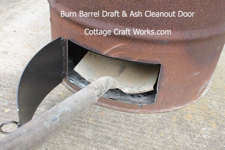 Burn barrel bottom grate, draft, and ash door kit