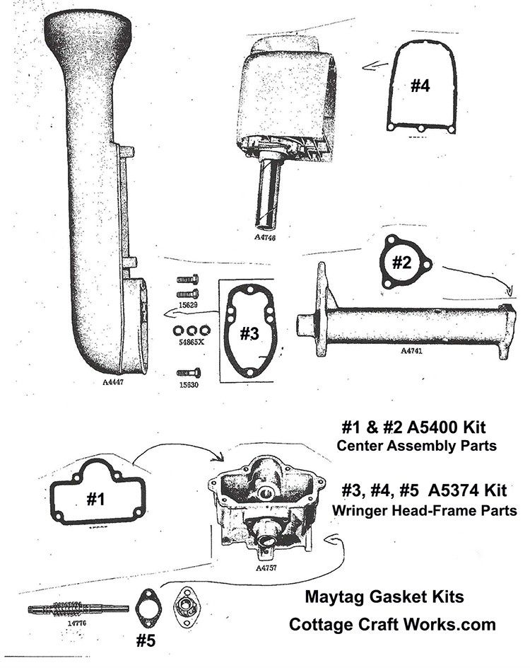 Vintage Maytag Washing Machine Wringer Head-Frame Parts