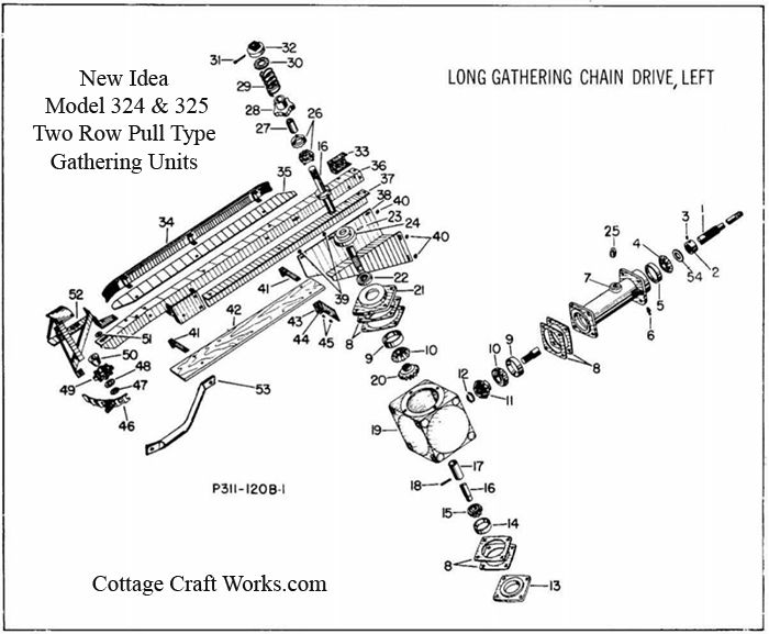 New Idea 324, 325 Corn Picker LH Long Gathering Chain Drive Parts