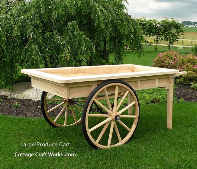 Old Fashion Reproduction Large Wooden Produce Cart – Amish Handcrafted ...