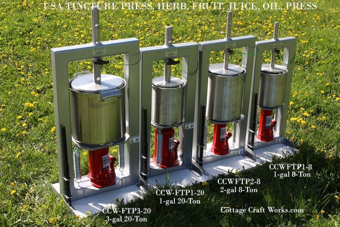 Tincture Press, USA Commercial 3-gal 20-Ton, Oil, Herb, Press