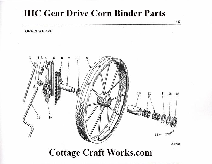 IHC Ground Drive Corn Binder Main Frame Parts