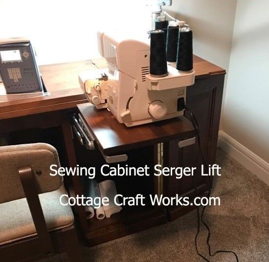 Cabinet Appliance-Sewing Serger Machine Lift