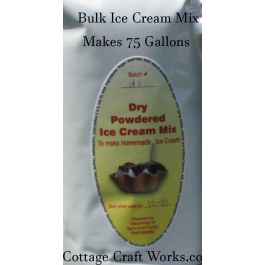 Dry Powder Ice Cream Mix 75 Gal. Bulk Mix, Amish Made