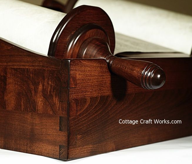 Reproduction Holly Bible King James Parchment Scroll & Stand