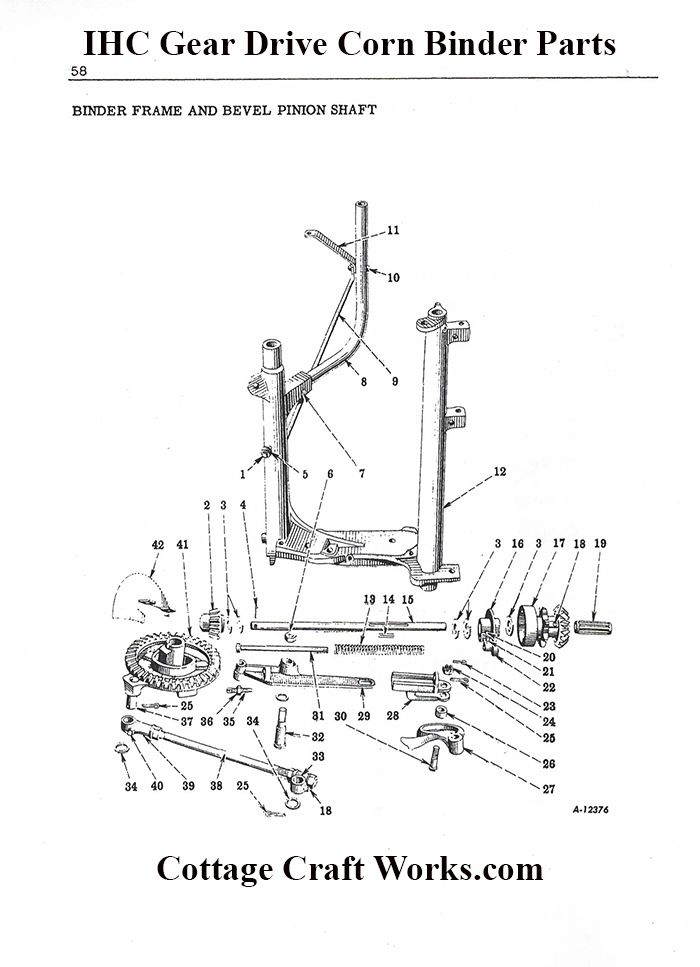 IHC Ground Drive Corn Binder Frame and Pinion Parts