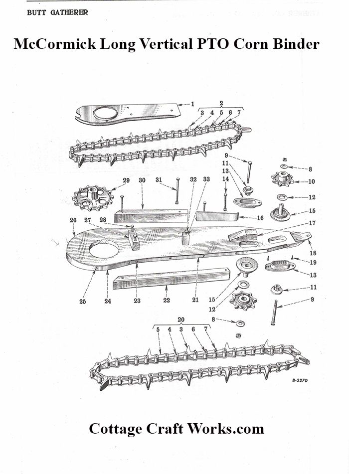 IHC PTO Corn Binder Butt Gatherer Parts