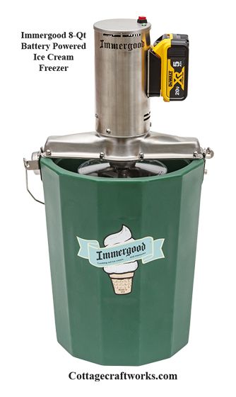 Immergood 8-Qt Battery Powered Ice Cream Freezer | Portable Homemade ...