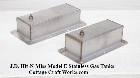 JD Hit-N-Miss E Stainless Steel Gas Tanks 1-1/2 and 3 HP