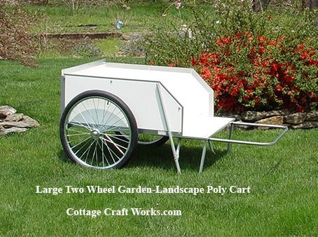 Large Poly-Galvanized Metal Two Wheel Garden Cart – Heavy-Duty Amish ...