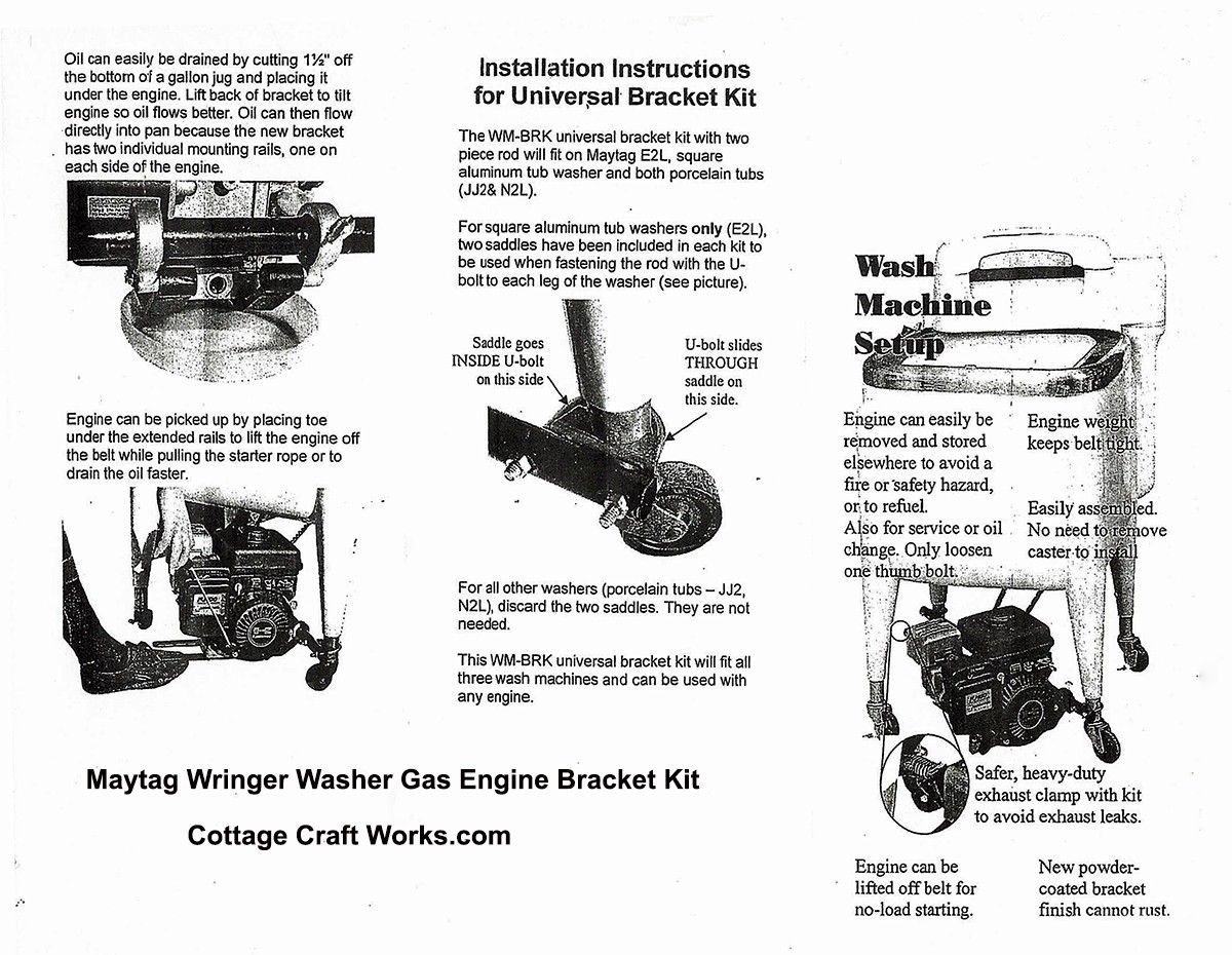 Vintage Maytag Wringer Washer Off-Grid Replacement Motor