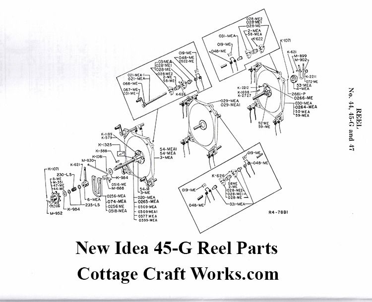 New Idea No. 4, 45-G Hay Rake Parts