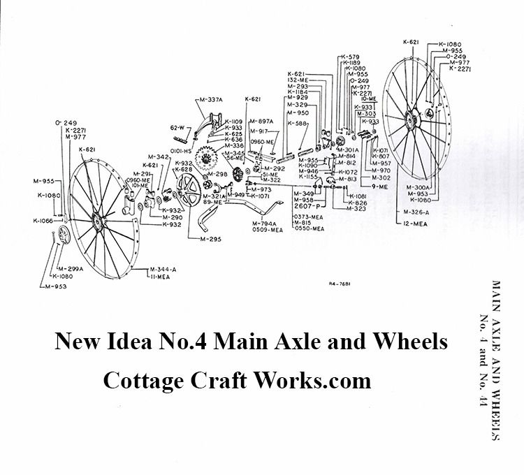 New Idea No. 4, 45-G Hay Rake Parts
