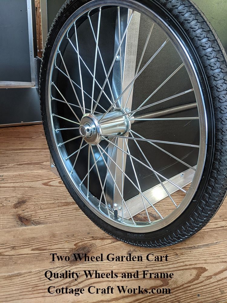 Large Poly-Galvanized Metal Two Wheel Garden Cart – Heavy-Duty Amish ...