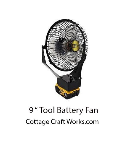 Portable Off-Grid DC Cooling Fan- Uses Tool Battery Pack