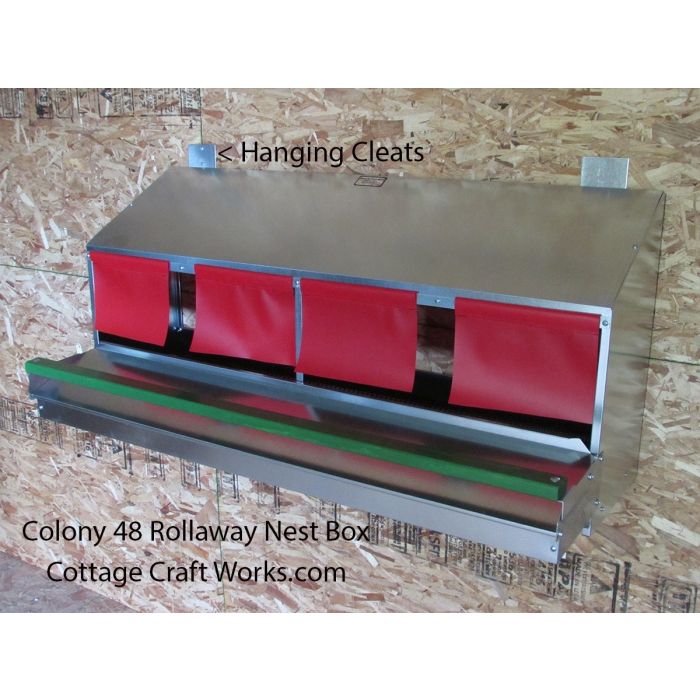 Rollaway Colony 48" Chicken Nest Box, Front-Rear Collection