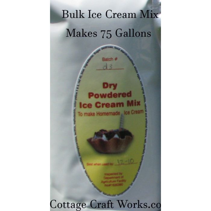 Dry Powder Ice Cream Mix 75 Gal. Bulk Mix, Amish Made