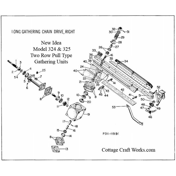 New Idea 324 ,325 Corn Picker RH long Gathering Chain Drive Parts