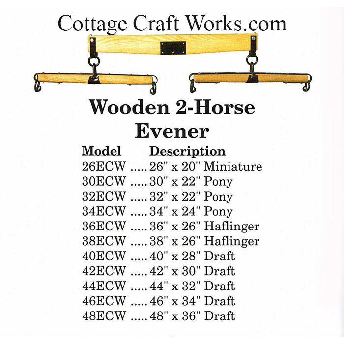 Horse Hitching Wooden 2 Horse Evener