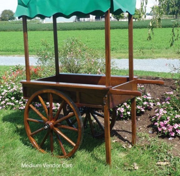 Old Time Reproduction Wooden Wheel Peddler-Vendor Cart