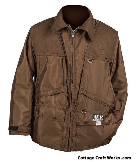 Small game hunting coat, tough water, briar resistant